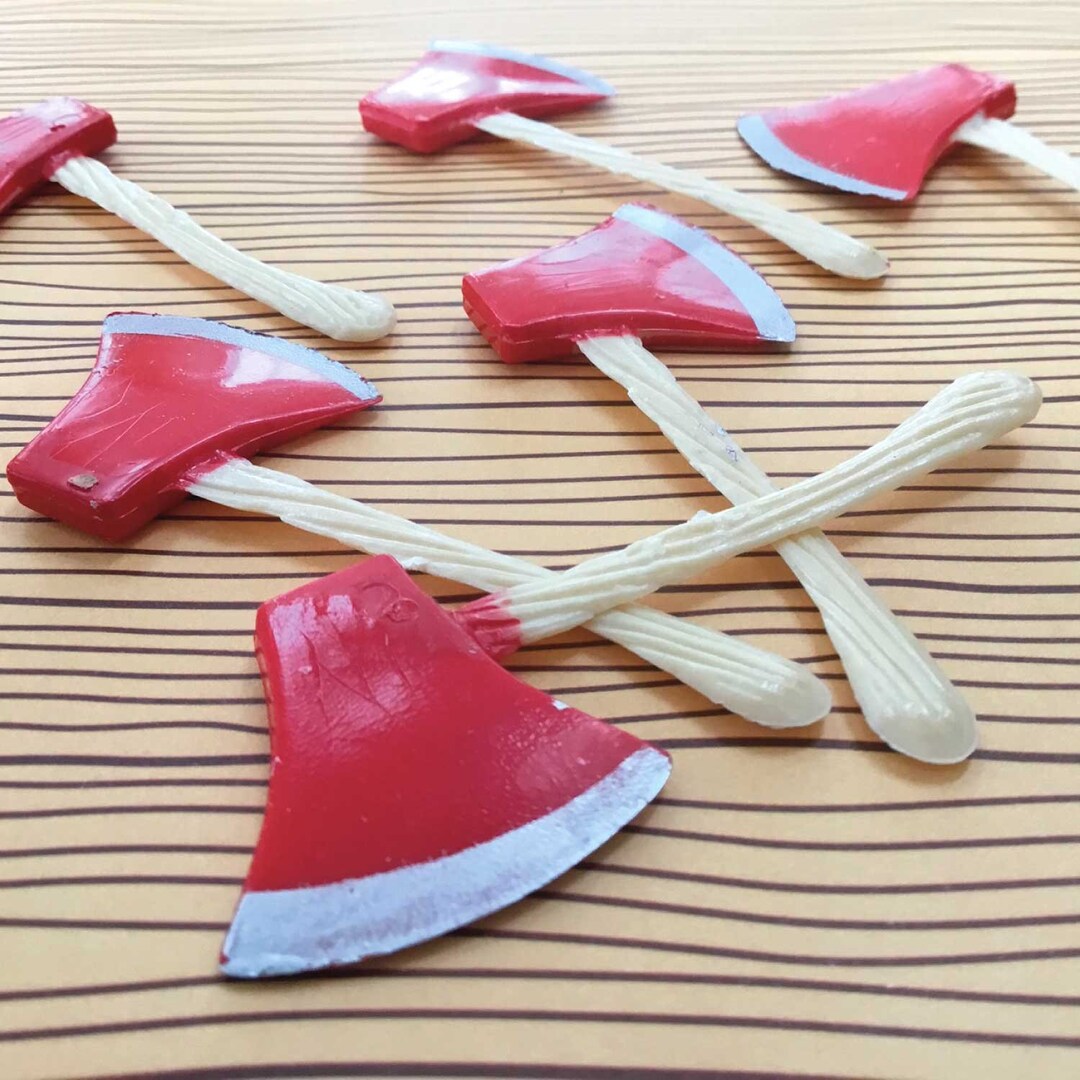 Hatchet Toppers (12) Ax / Axe Cake Picks, Woodland Lumberjack Camping ...