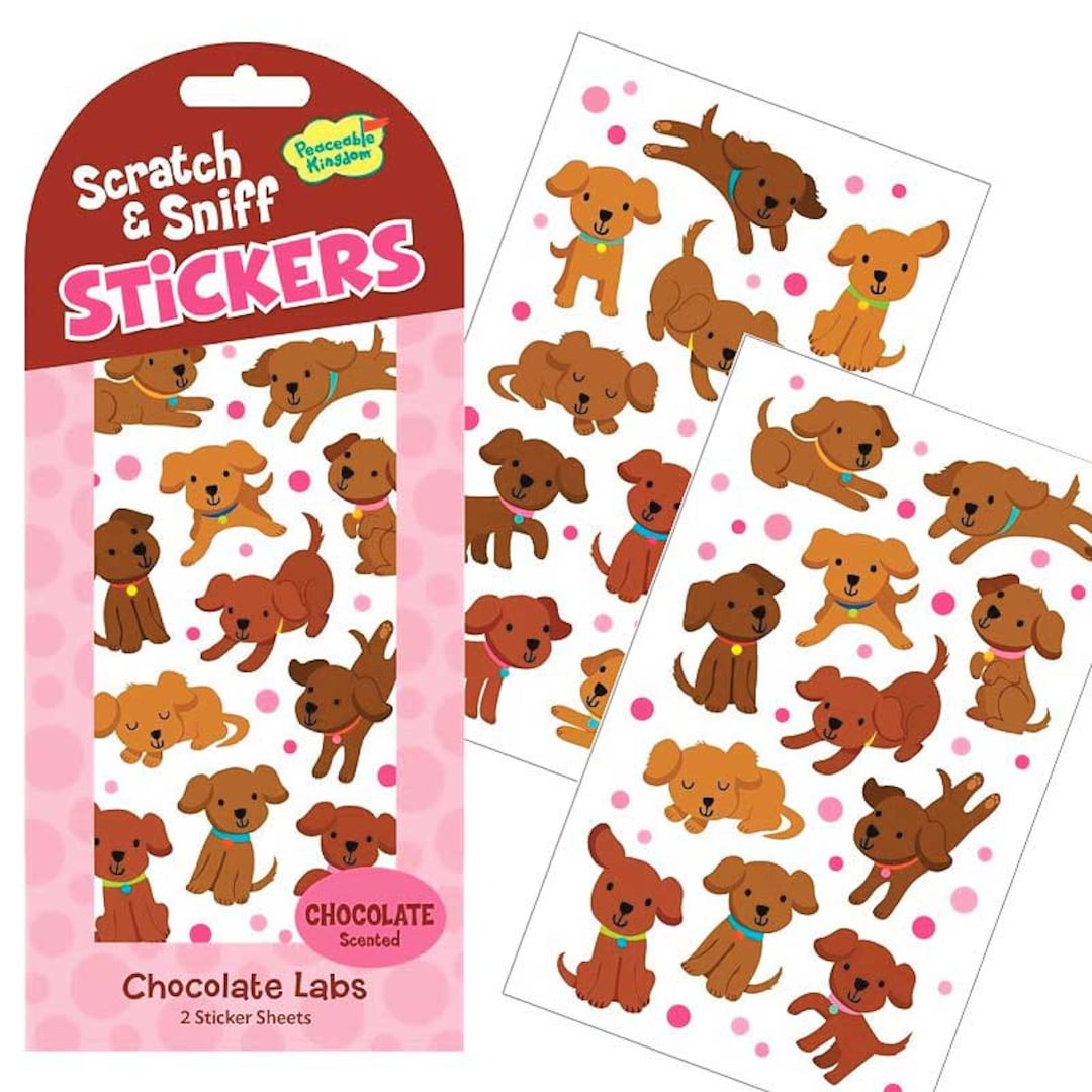 Chocolate Lab Scratch and Sniff Stickers, Puppy Party Favors - Etsy