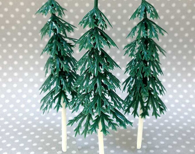 12 Small Pine Tree Cake Toppers 3-inch Plastic Evergreens - Etsy