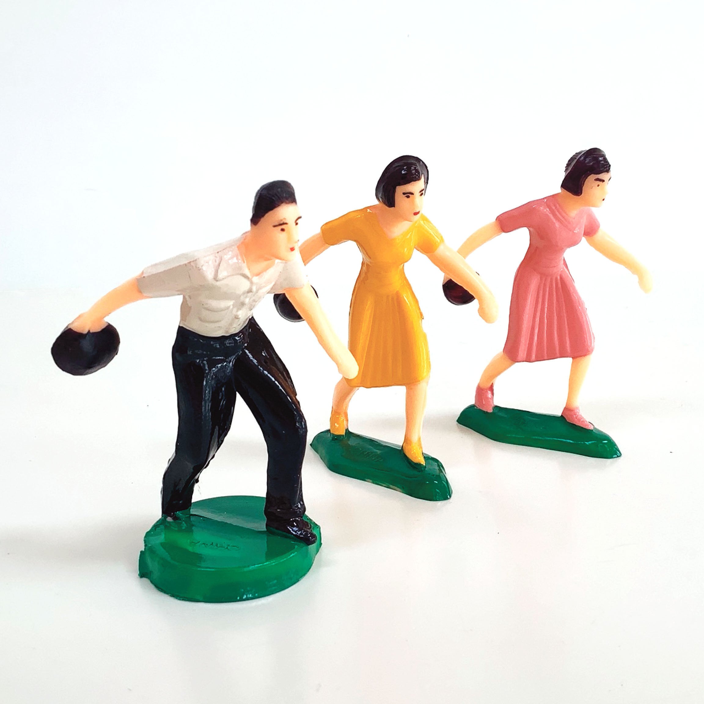Bowler Man and Woman Bowling Cake Toppers Vintage Miniatures - Etsy UK