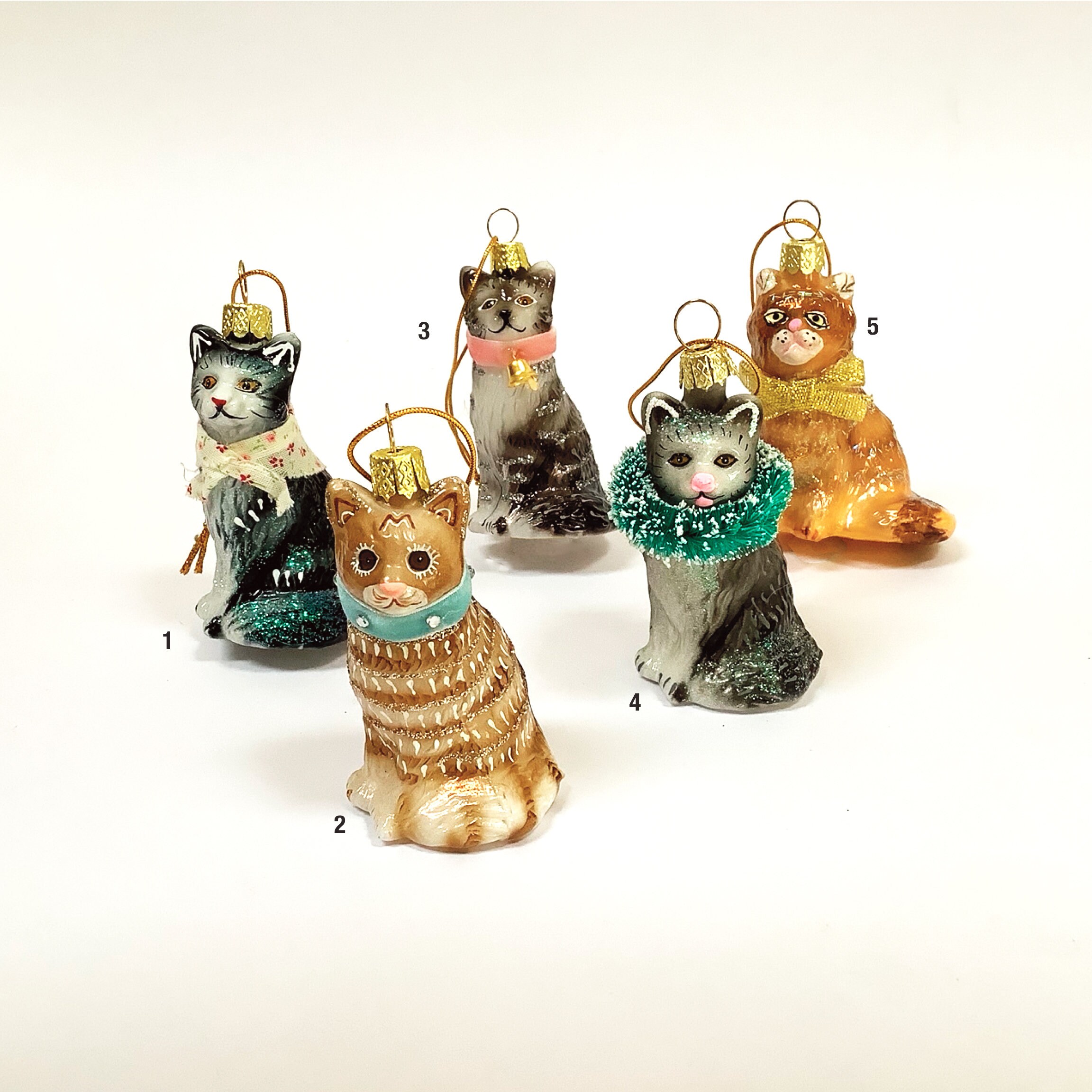 Cat Christmas Ornament 1 Kitties With Holiday Collars | Etsy