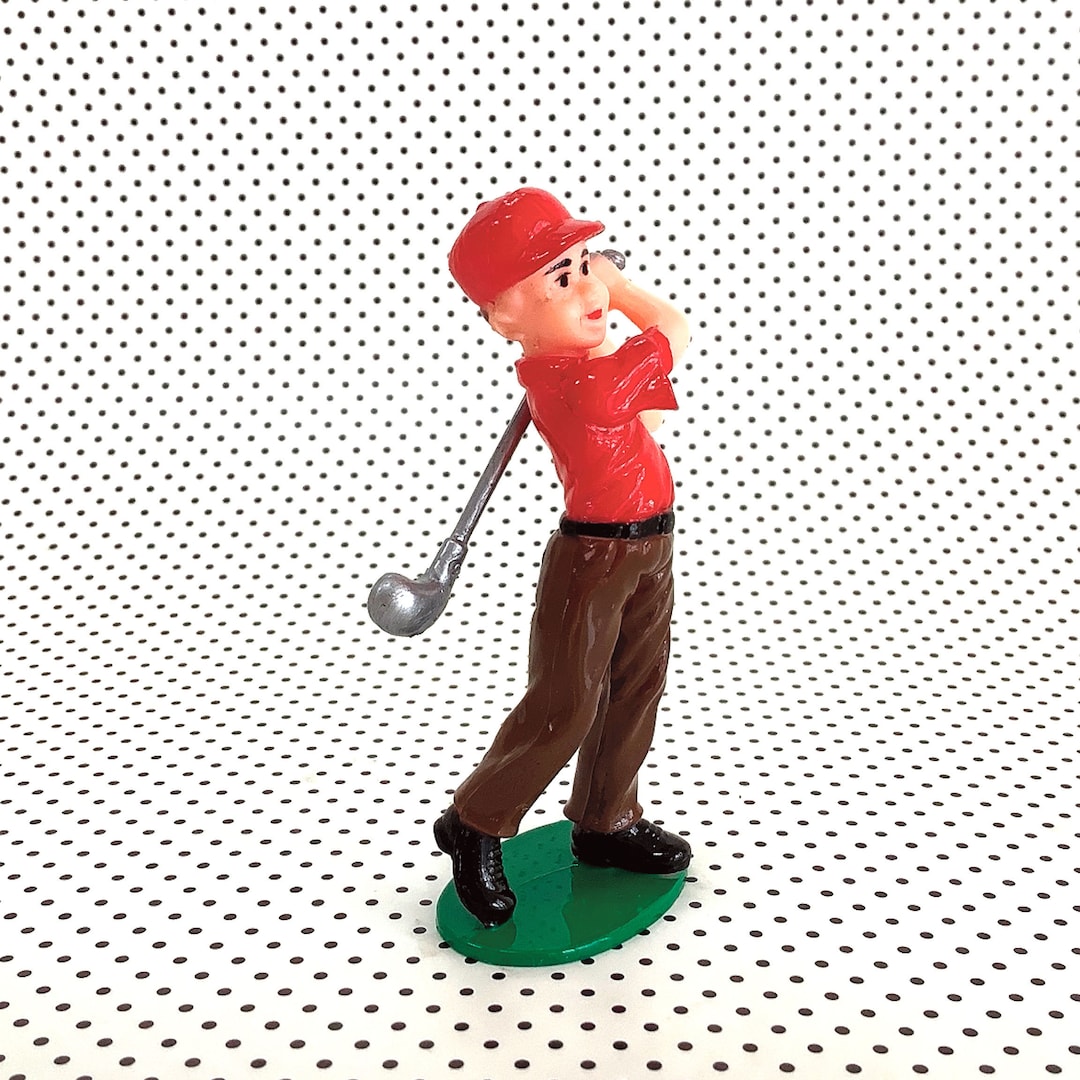 Golfer Cake Topper, Golfing Miniature - Etsy