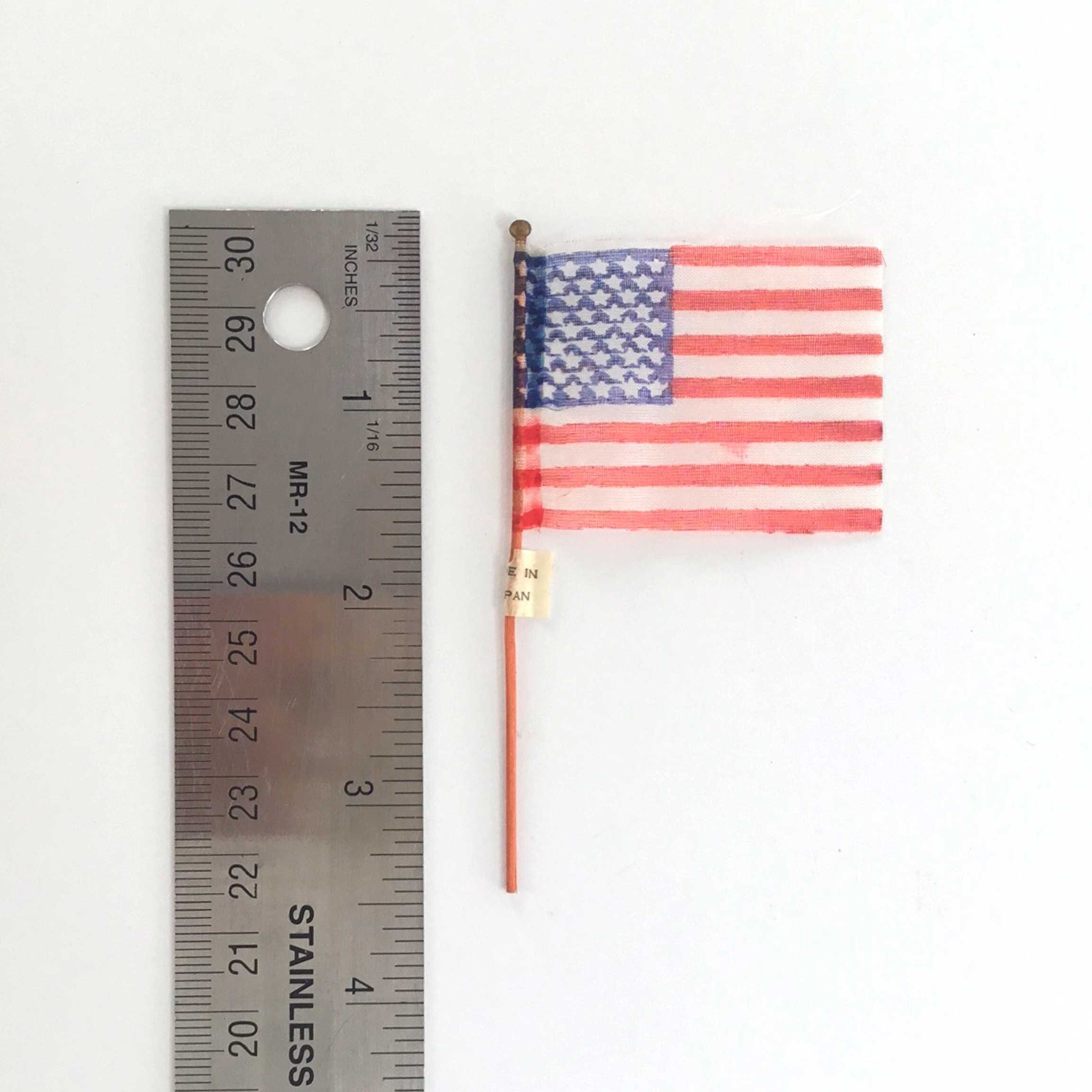 2 Miniature 50 Star American Flags 1 1/2 x 2 on 3 | Etsy