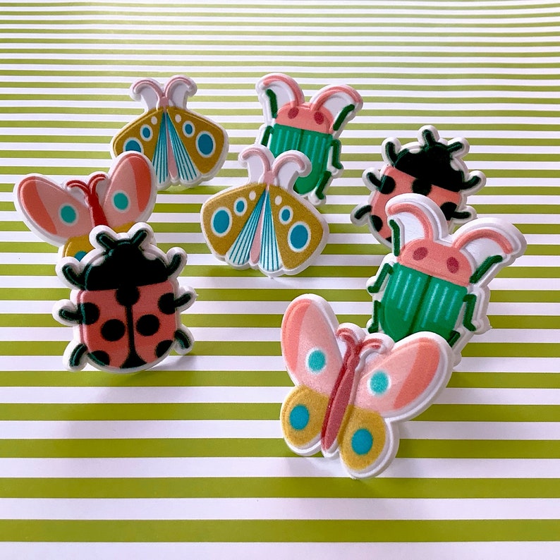 Garden Bugs Cupcake Rings, Be Wild Insect Cake Toppers, Set of 12 - Etsy