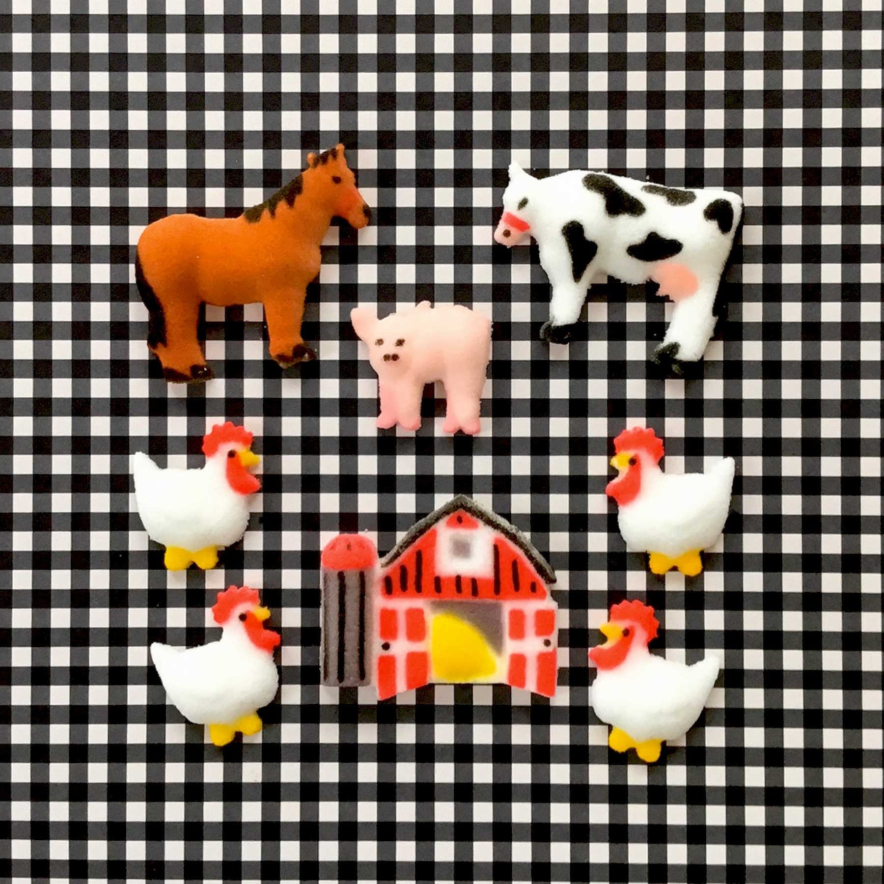 Farm Animals Sugars 8 Edible Decorations Farm Party Cake | Etsy