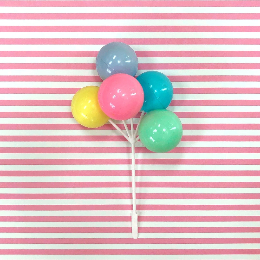 3 Large Pastel Balloon Clusters, Cupcake Picks Cake Toppers - Etsy