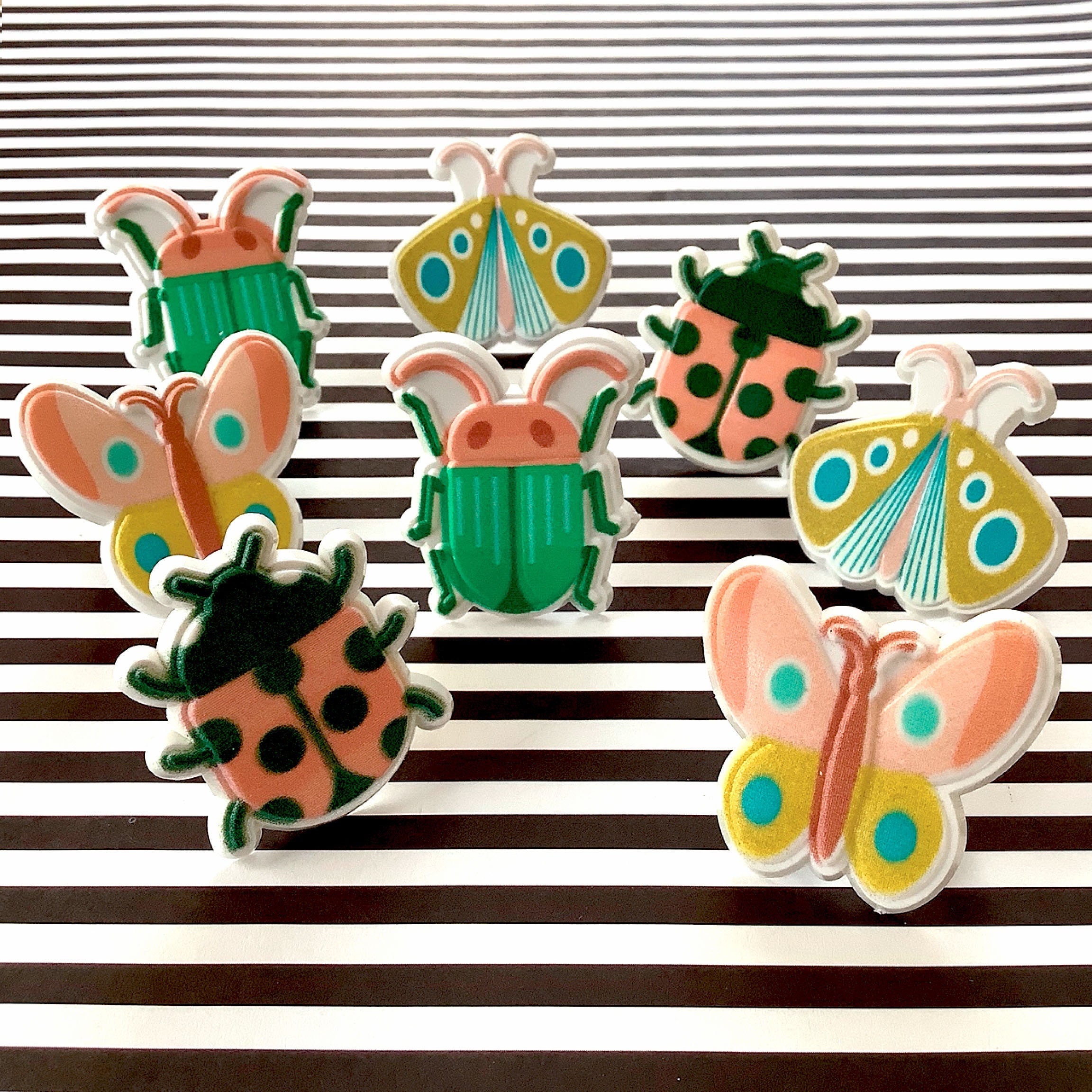 Garden Bugs Cupcake Rings Be Wild Insect Cake Toppers Set of - Etsy