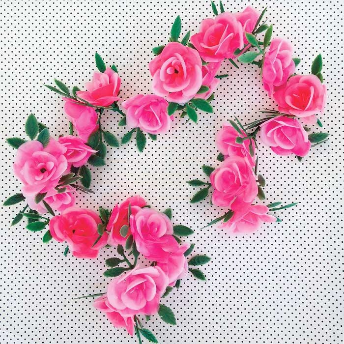12 Pink Roses Cupcake Toppers Rose Cake Picks Plastic Floral - Etsy