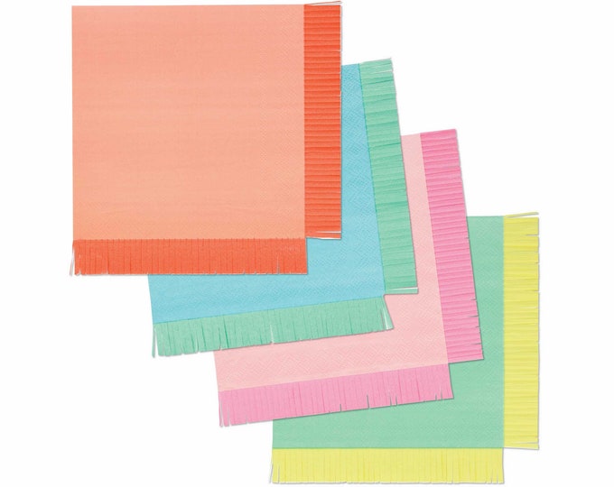 Neon Fringe Small Napkins Set of 20 Cocktail Napkins - Etsy