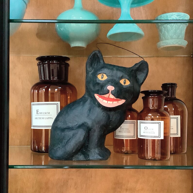 Mischievous Cat Candy Bucket Vintage-inspired Halloween Decor - Etsy