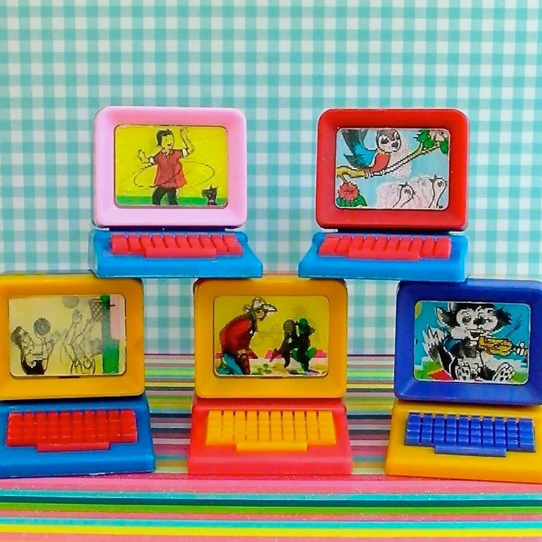 Vintage Lenticular Computer, Miniature Vari Vue Flicker Toy - Etsy