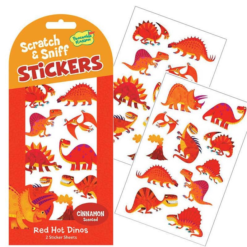 Dinosaur Stickers Cinnamon Scratch and Sniff Stickers Party - Etsy
