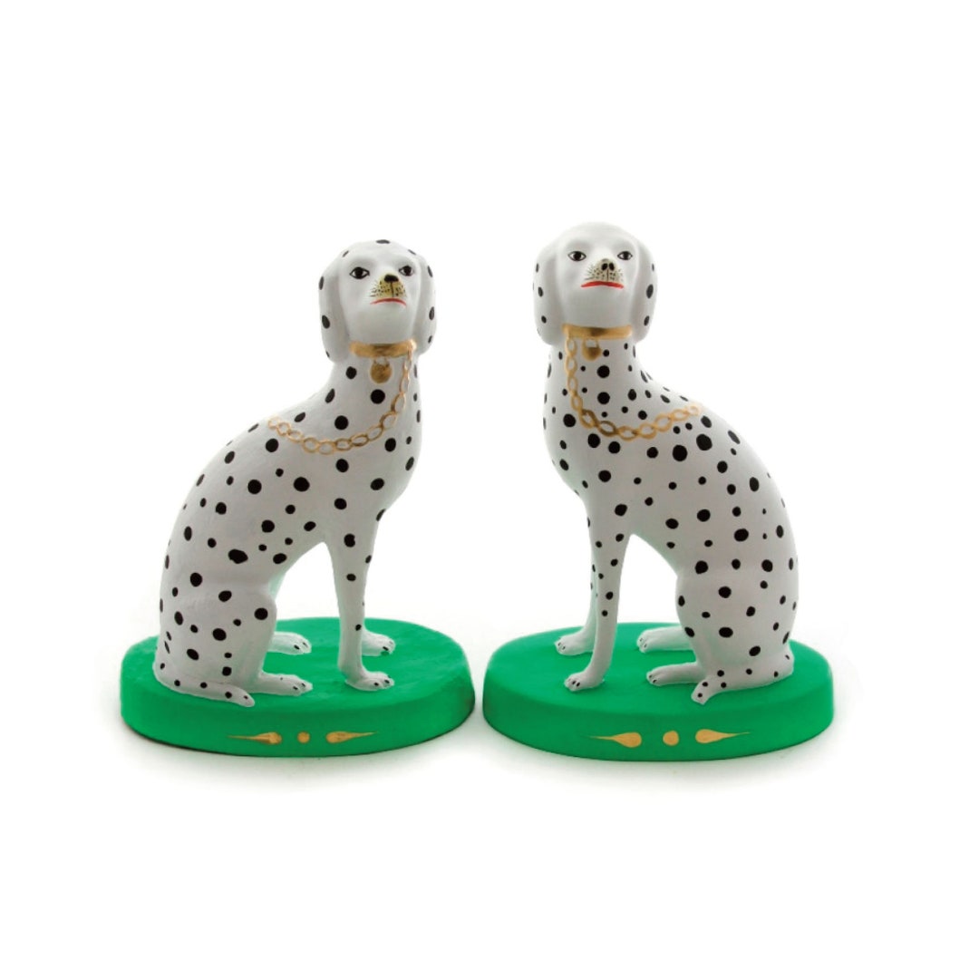 10 Spotted Dalmatian Pair Decor Accents Green Matte - Etsy