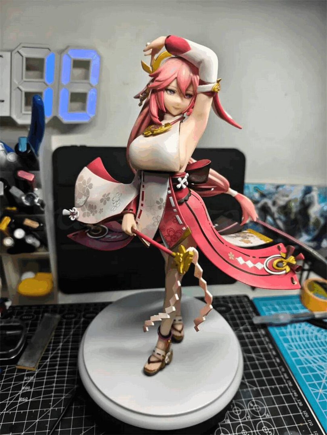 Yae Miko Genshin Impact Fox Girl Anime Figure - Etsy
