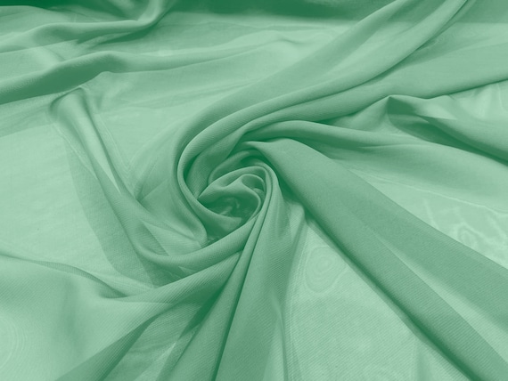 Mint green sheer fabric store