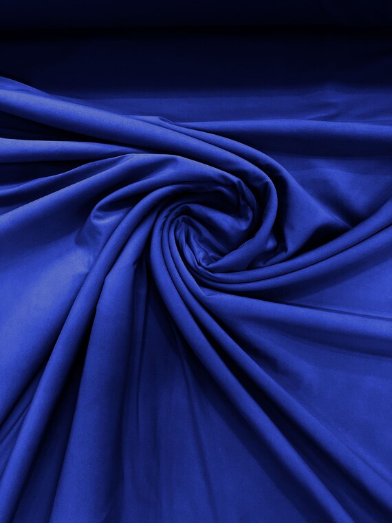 Royal Blue 58 Wide ITY Fabric Polyester Knit Jersey 2 Way Stretch Spandex Sold By The Yard