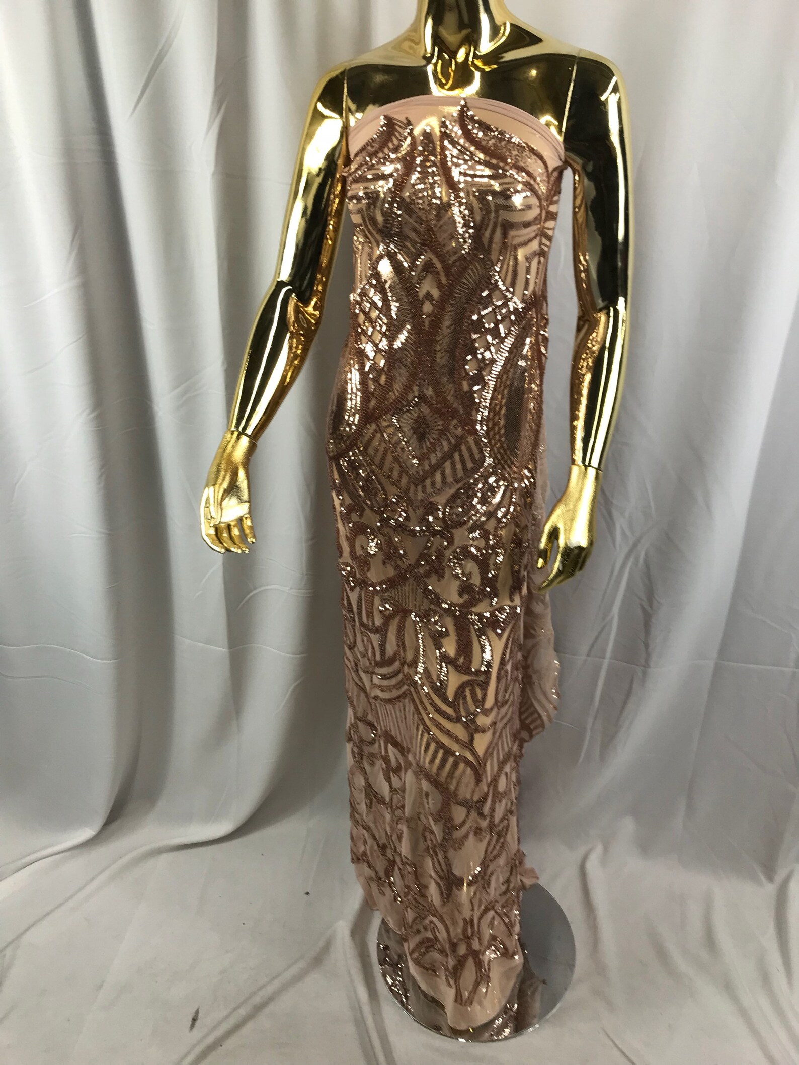 Rose Gold Royalty Design Embroider With Shiny Sequins on a 4 - Etsy