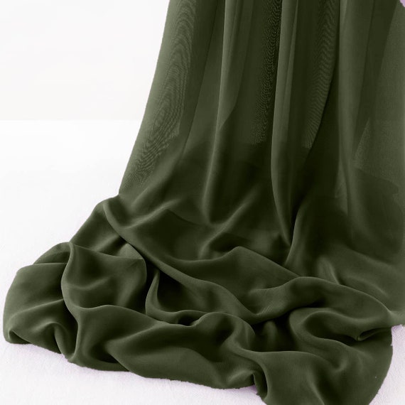 Dark Olive Green Chelsea Wool Dobby Chiffon Fabric 58 Wide Sheer Fabric solid Color Draping Fabric for Wedding Party Easter Backdrop. Etsy UK