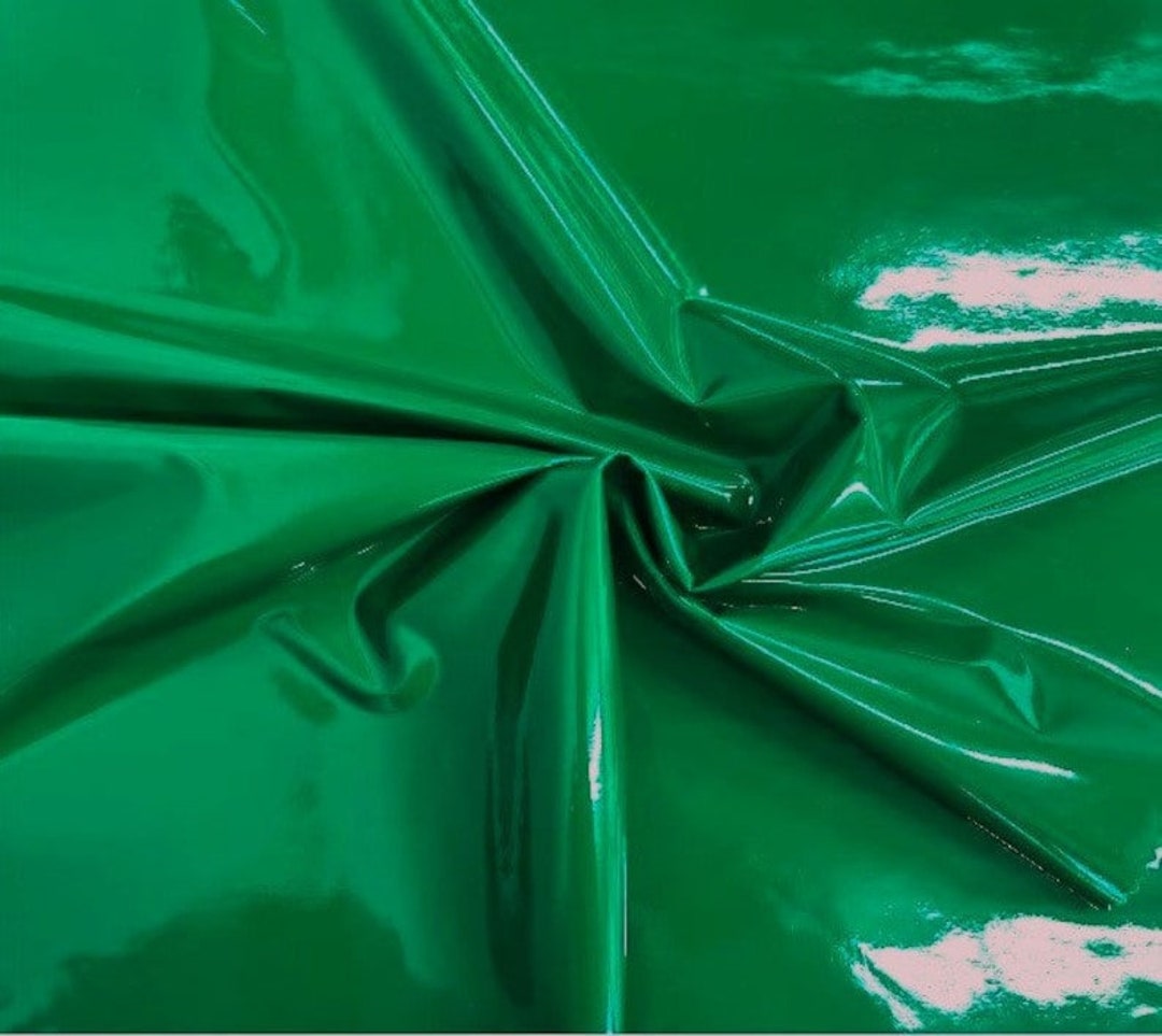 Spandex Shiny Vinyl Fabric (latex Stretch) - Sold by the Yard - Emerald ...