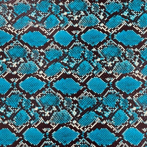 Turquoise/black 54" Wide Snake Fake Leather Upholstery, 3-D Viper Snake ...