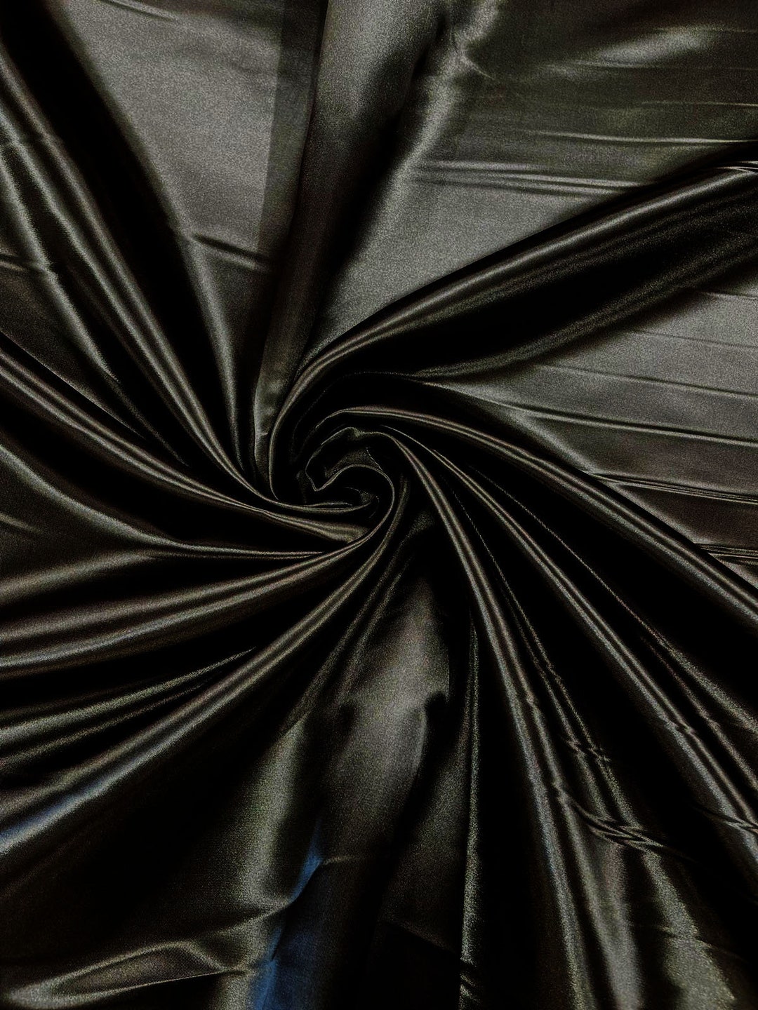 Black Heavy Shiny Bridal Satin Fabric for Wedding Dress, 60" Inches ...