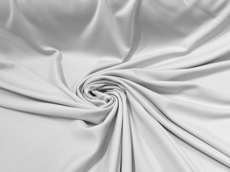 White 59/60" Wide 100% Polyester Wrinkle Free Stretch Double Knit Scuba ...