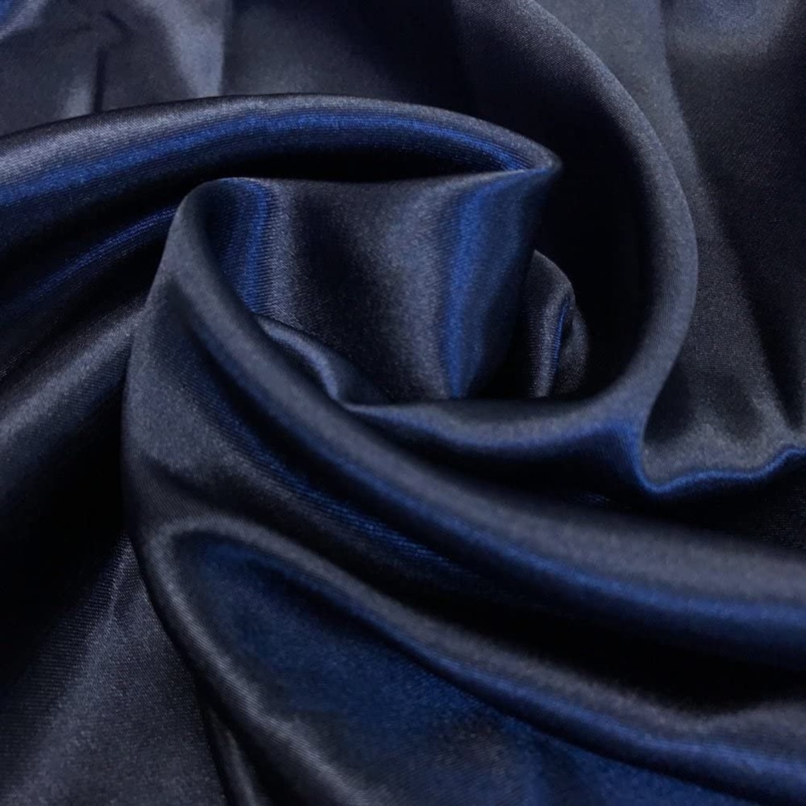 Navy Blue Charmeuse Bridal Solid Satin Fabric for Wedding | Etsy