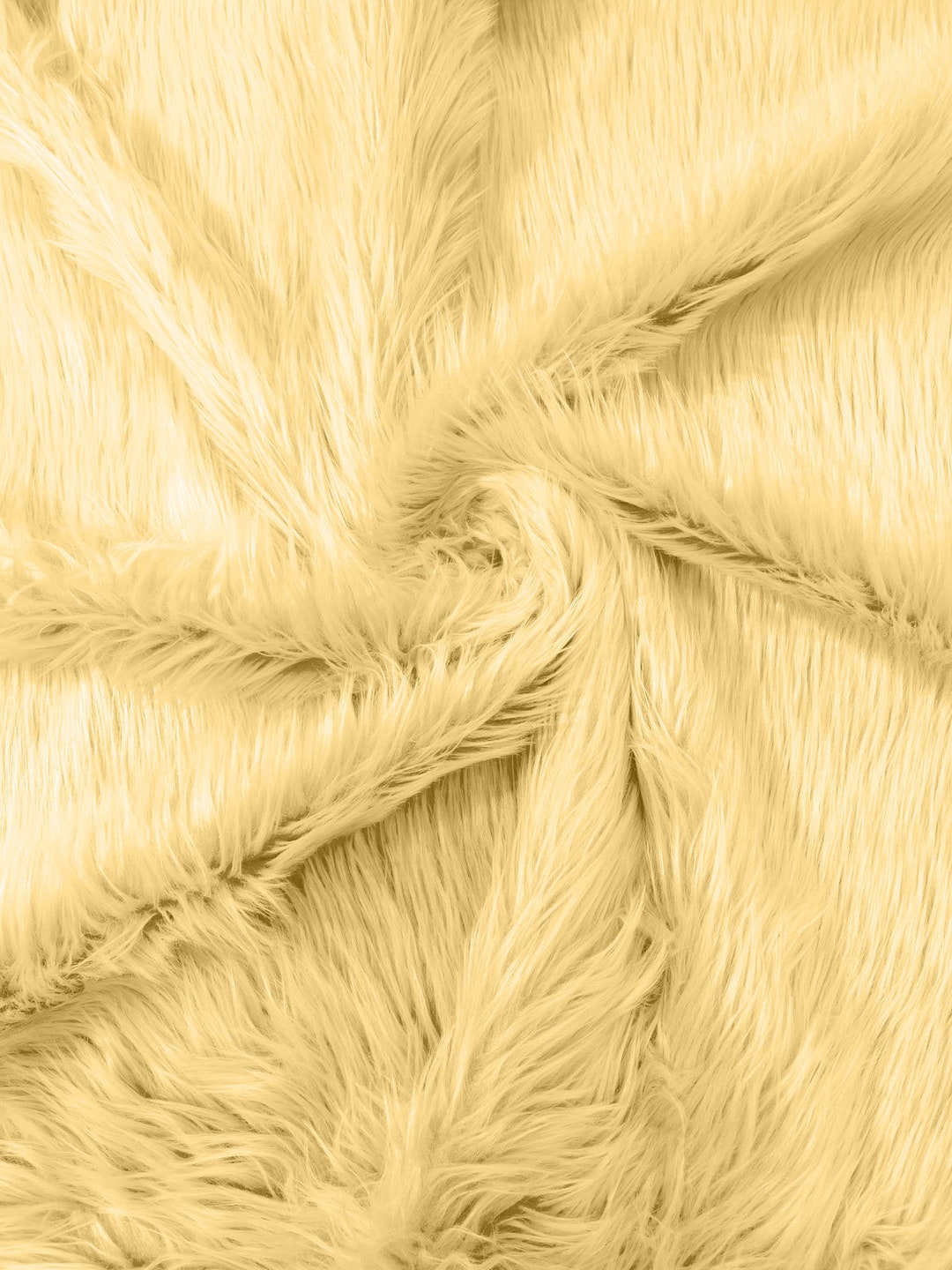 Banana Yellow Shaggy Long Pile Soft Faux Fur Fabric for Fur Suit ...