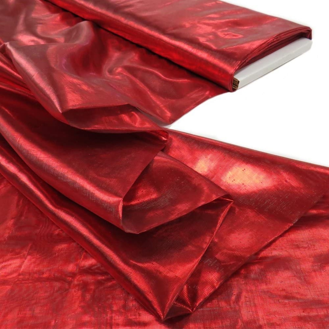 Red Metallic Shiny Light Weight Tissue Lame Fabric/sewing Craft Wedding ...