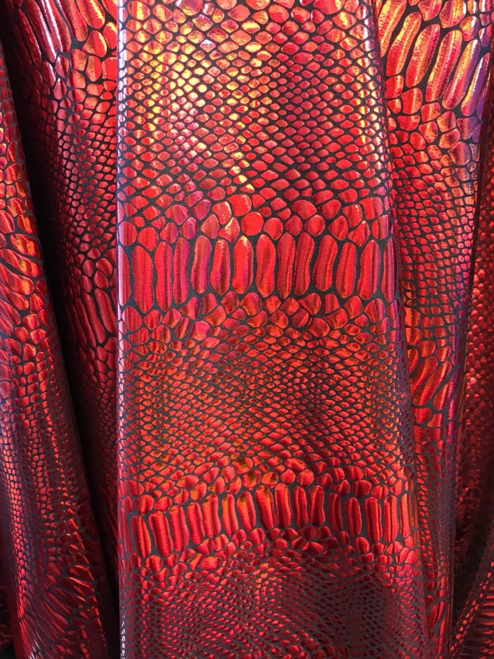 Iridescent Snake Skin Print on Nylon Two Way Stretch Spandex | Etsy