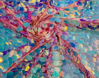 Aqua Blue Iridescent Jumbo Sequins Oval Sequin Paillette/tear Drop ...
