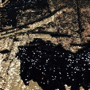 Gold/black Hologram Mermaid Fish Scales- 2 Way Stretch Lycra- 2 Tone ...