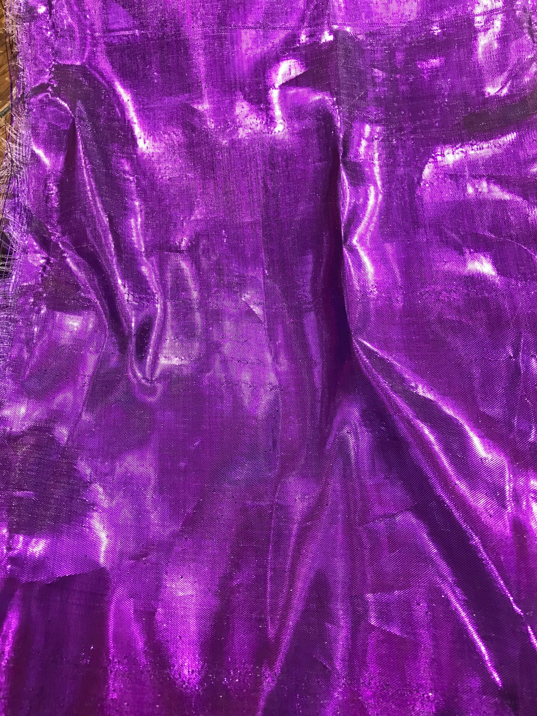 Purple Metallic Shiny Light Weight Tissue Lame Fabric/sewing Craft ...