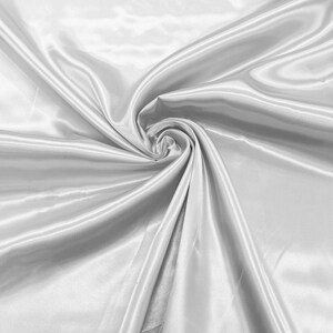 White Shiny Charmeuse Satin Fabric for Wedding Dress/crafts Costumes/58 ...