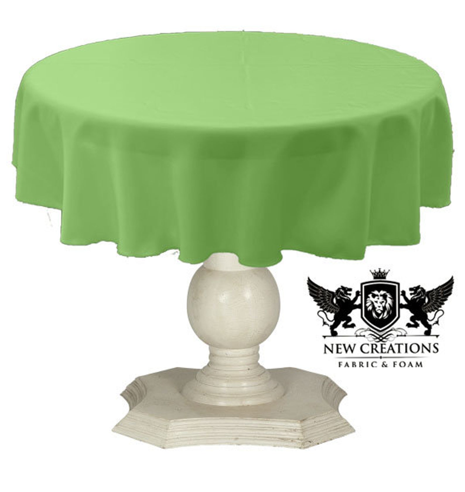 Apple Green Round Tablecloth Solid Dull Bridal Satin Overlay for Small ...