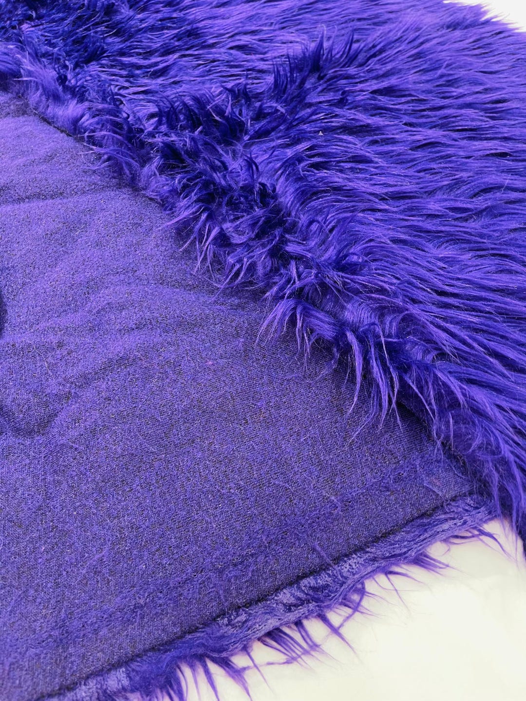 Purple Long Pile Faux Fur Fabric| 58