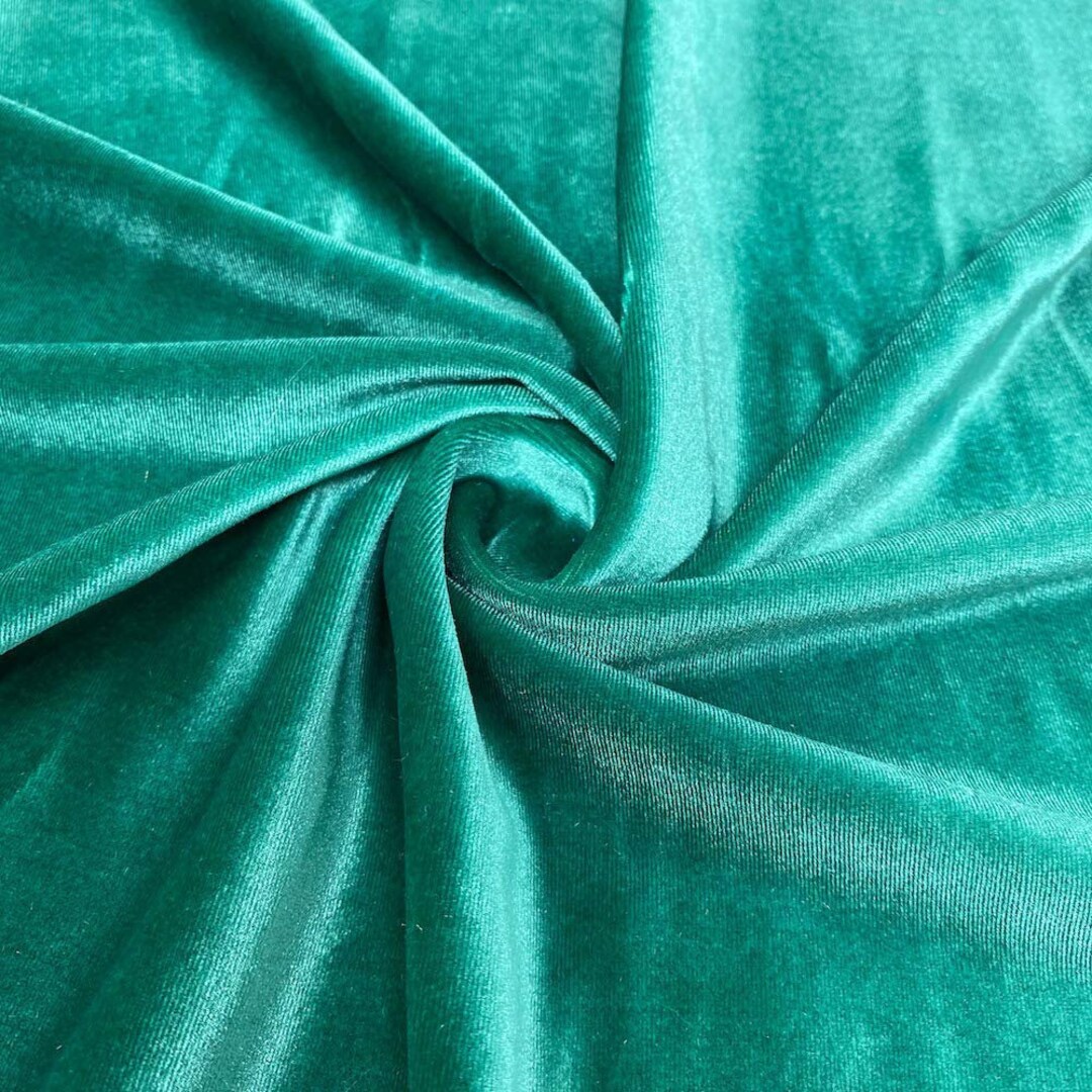 Jade 60" Wide 90% Polyester 10 Percent Spandex Stretch Velvet Fabric ...