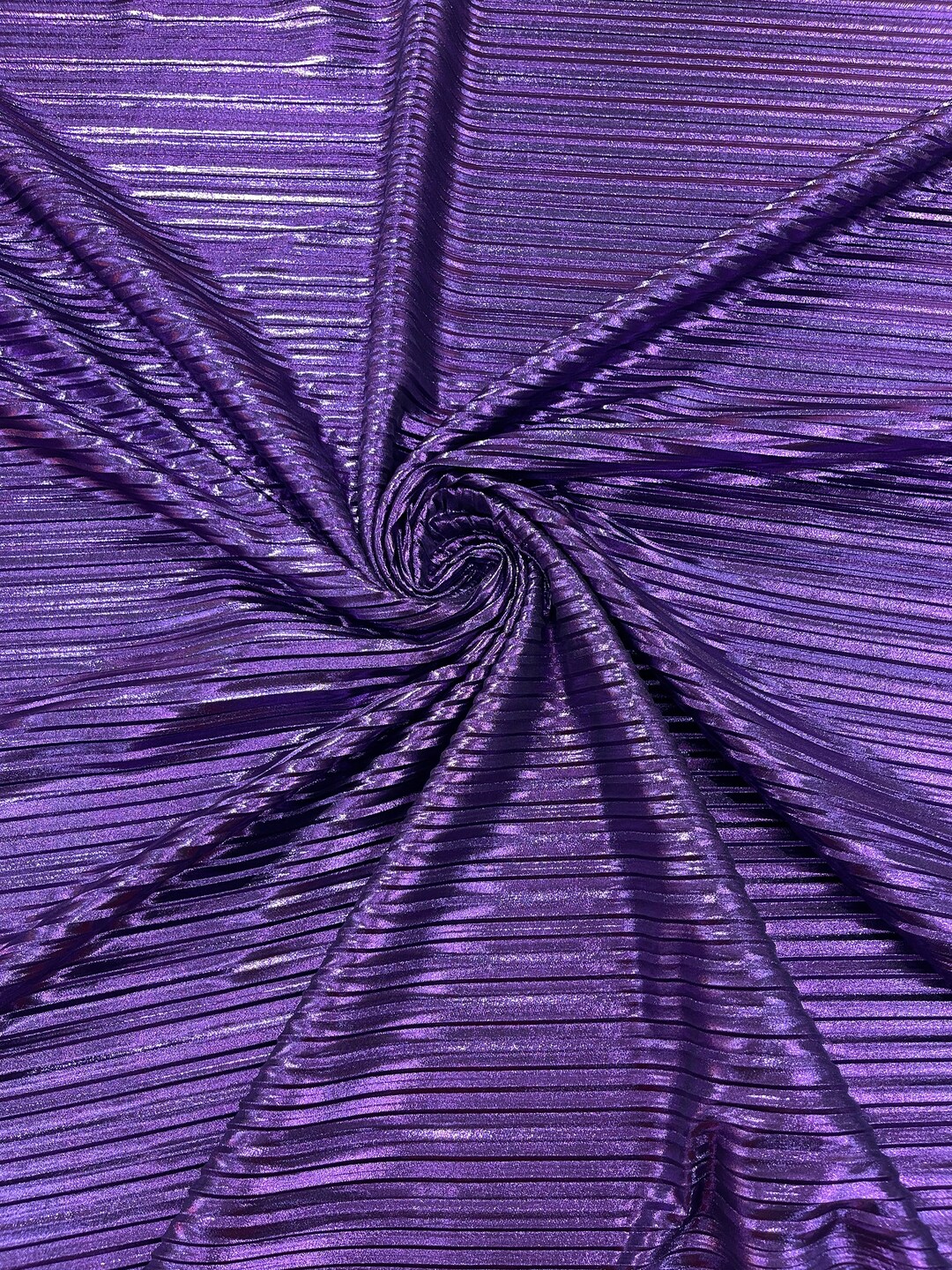 Purple Metallic Accordion Pleated Polyester Fabric/stretch Fabric/light ...