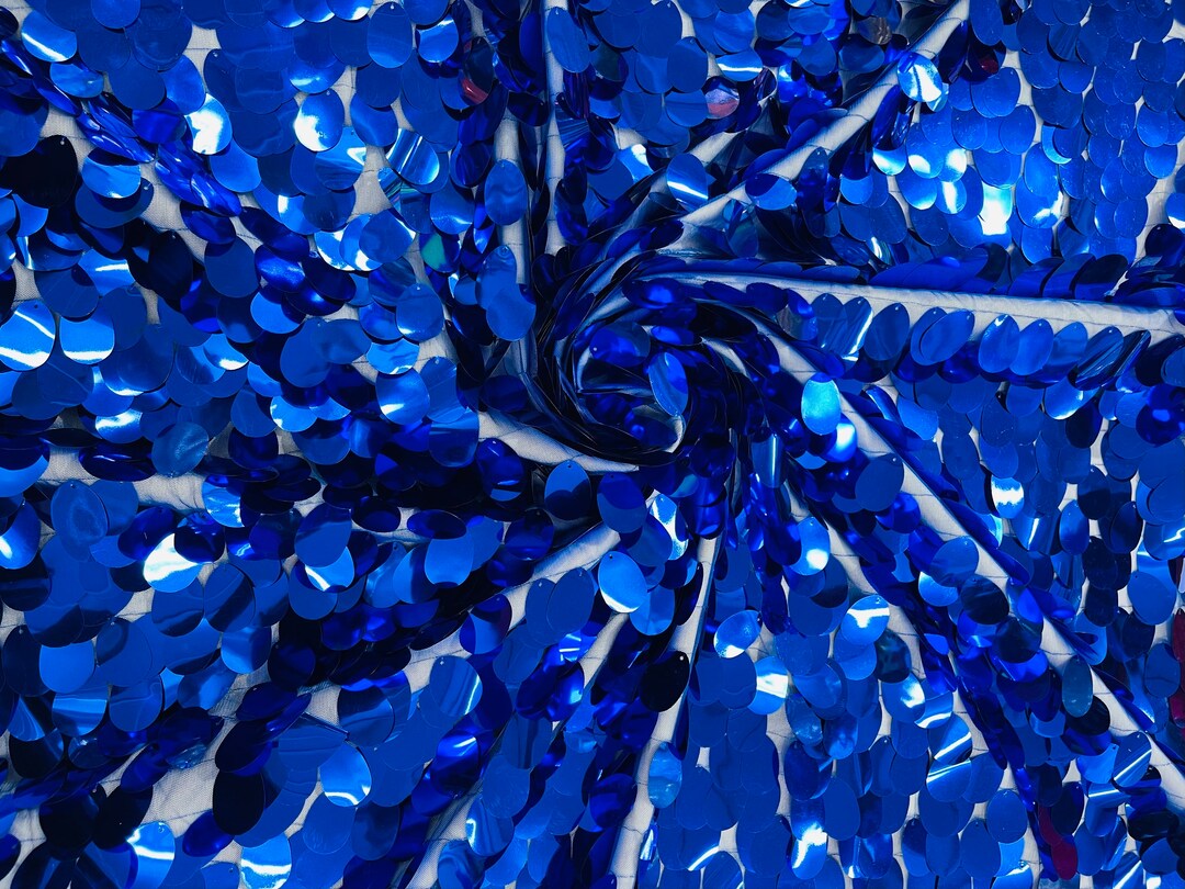 Royal Blue Jumbo Sequins Oval Sequin Paillette/tear Drop Mermaid Big ...