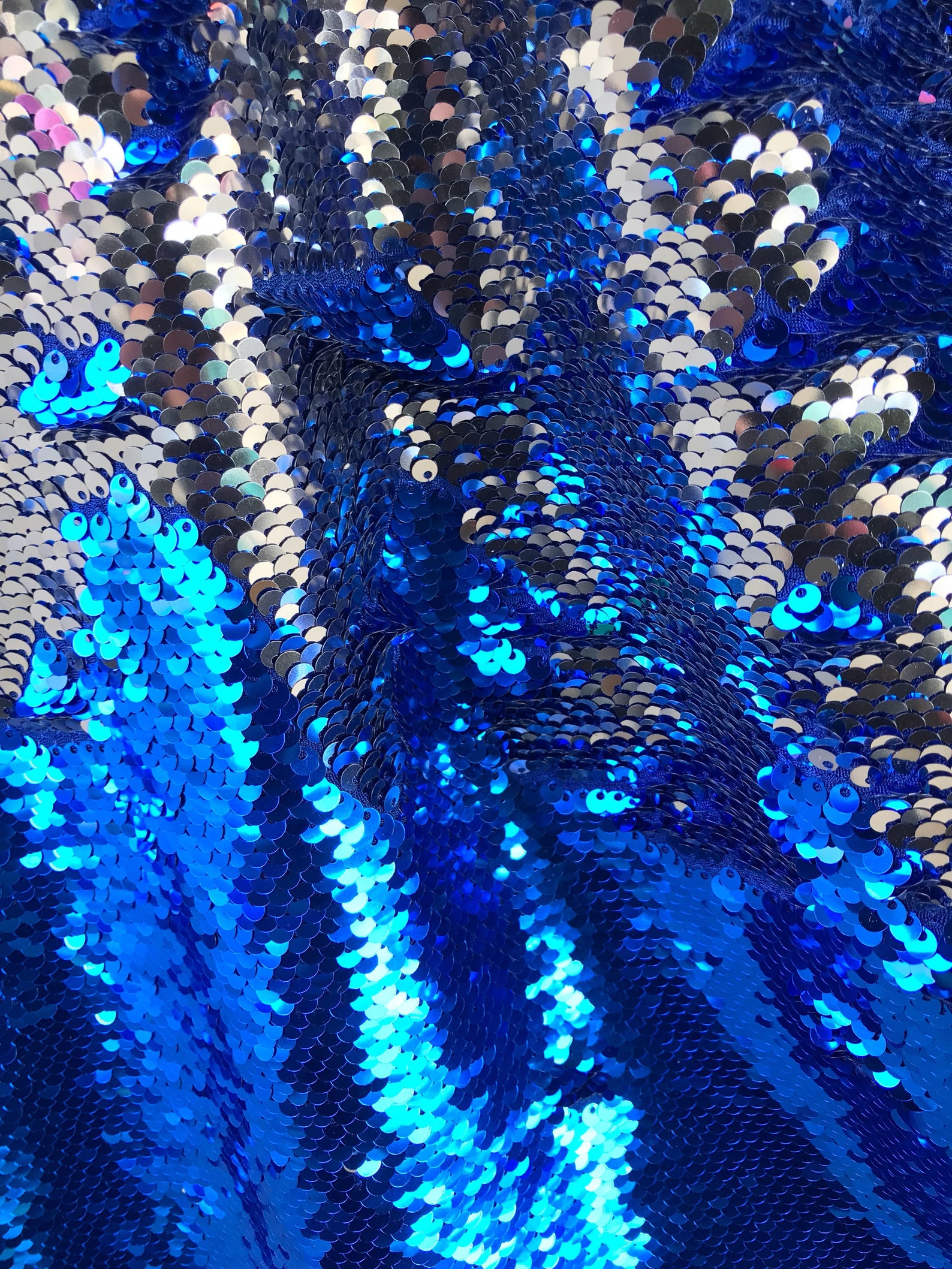 Royal Blue-silver Shiny Flip Sequins-mermaid Fish Scales | Etsy