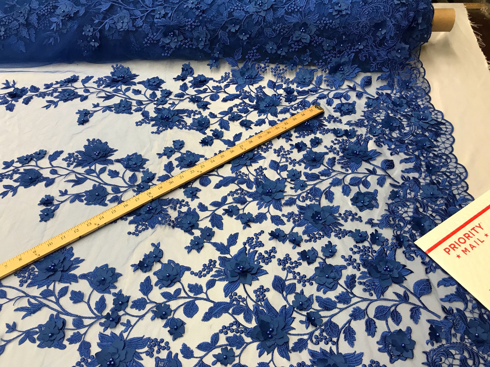 Royal Blue Princess 3d Floral Design Embroider and Beaded With | Etsy