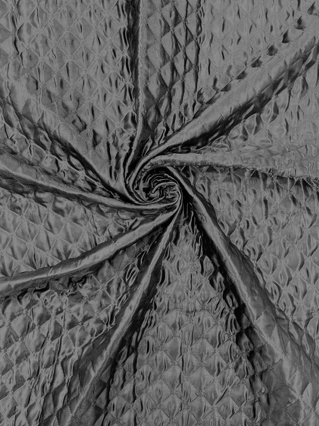 Black Quilted Satin Fabric | Diamond Pattern, 58" Wide - Etsy