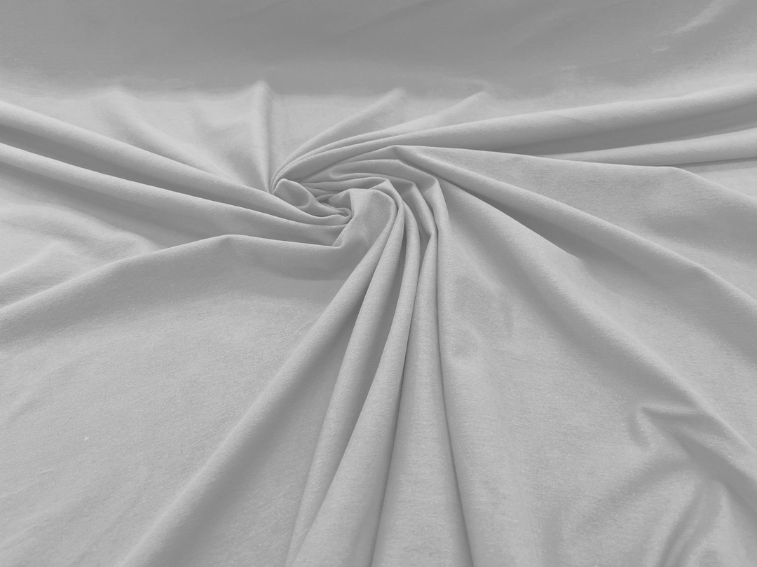 White 58/60" Wide Cotton Jersey Spandex Knit Blend 95% Cotton 5 Percent ...