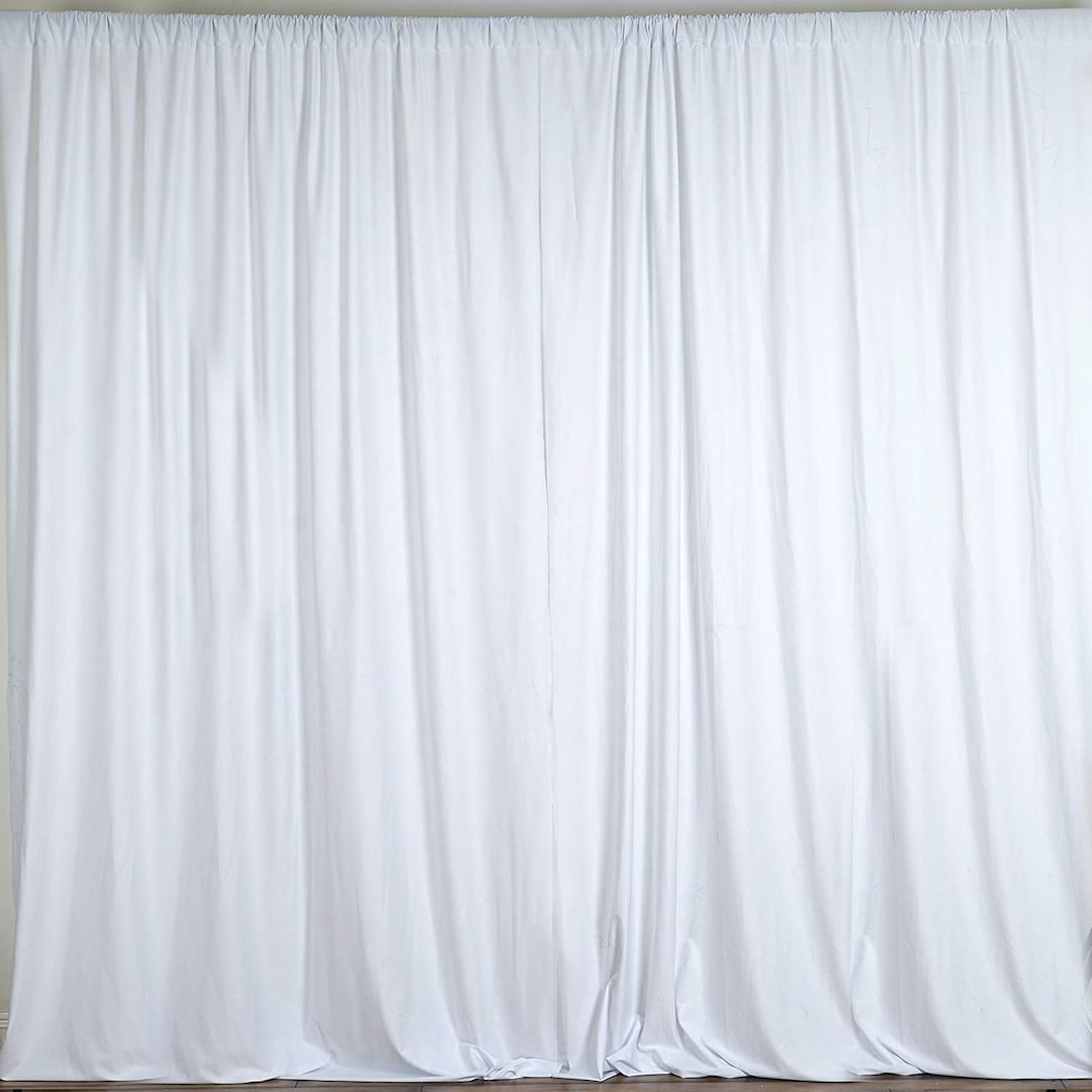 White SEAMLESS Backdrop Drape Panel, All Sizes Available in Polyester ...