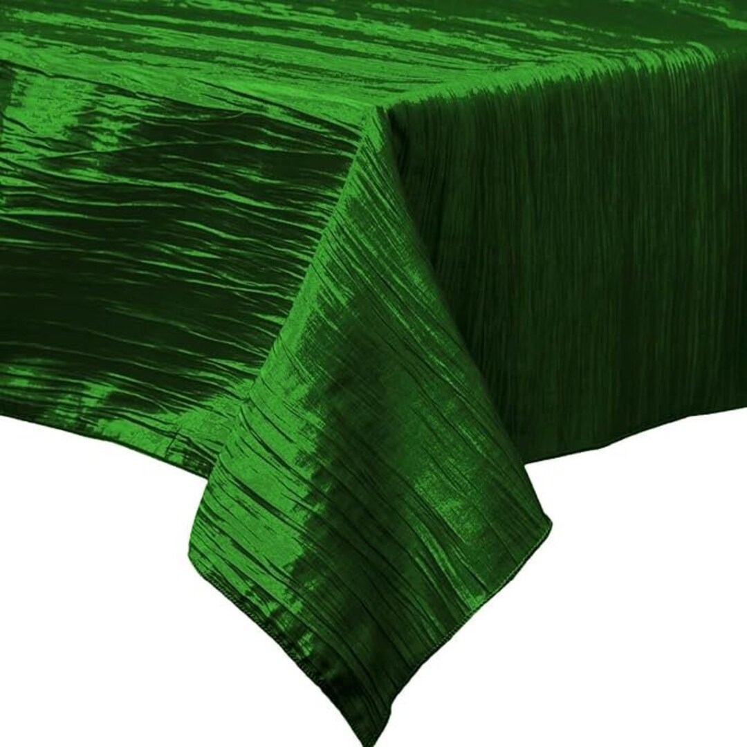Emerald Green Rectangular Light Weight Accordion Design Crushed Taffeta ...