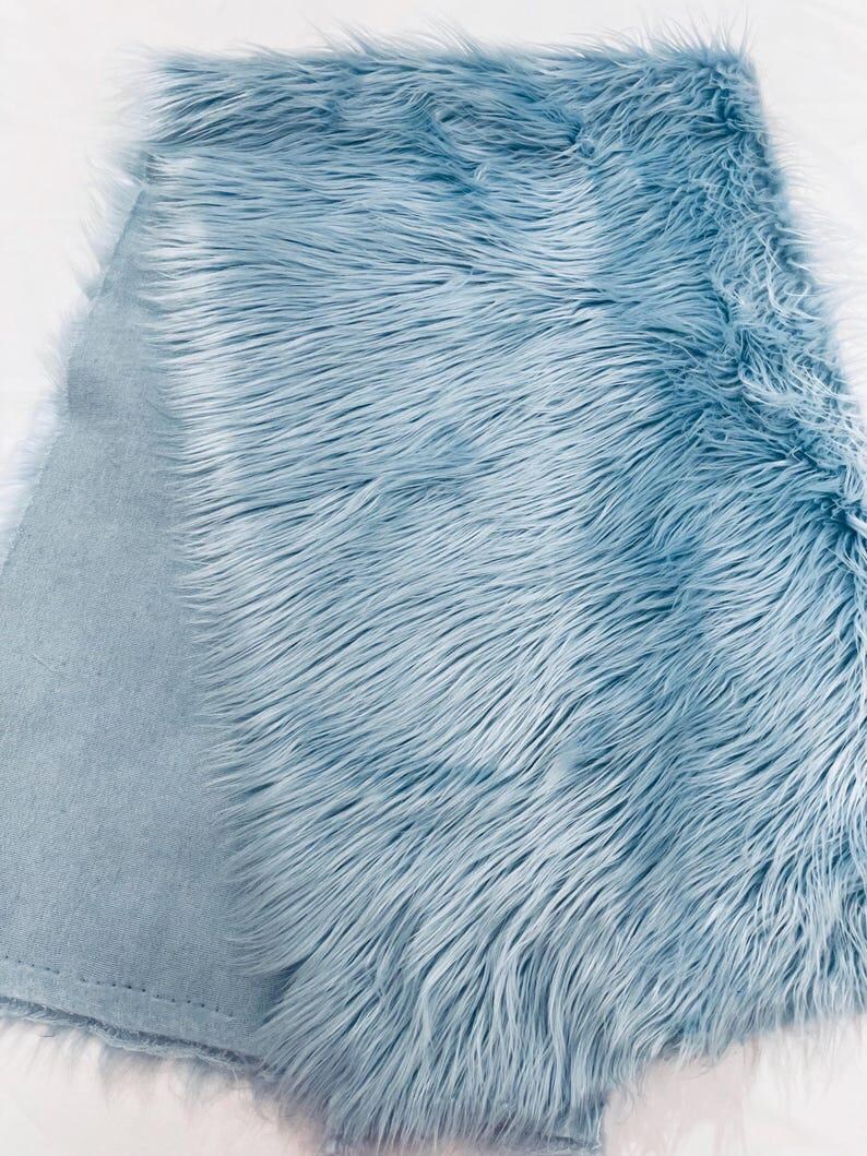 Baby Blue Long Pile Soft Faux Fur Fabric for Fur Suit, Cosplay Costume ...