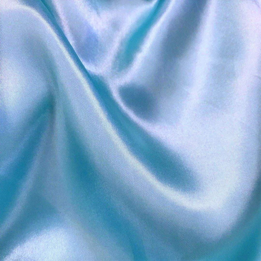 Light Blue Heavy Shiny Bridal Satin Fabric for Wedding Dress, 60 ...