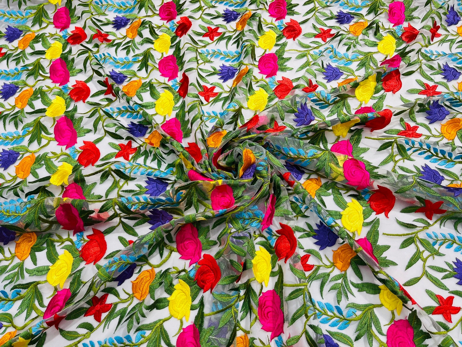 Maria Multi Color Mexican Sarape Floral Design Embroider on a - Etsy