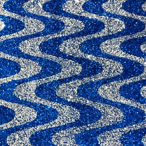 Silver/royal Blue Sequin Wave Design on Royal Blue Stretch Velvet All ...