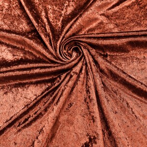 Rust 59" Wide Crushed Stretch Panne Velvet Velour Fabric Sold by the ...